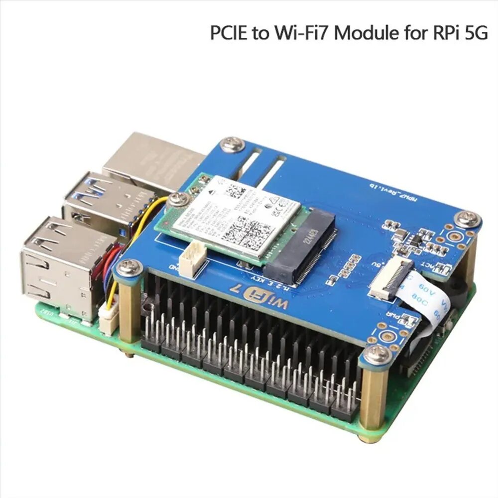 MPW7NCA Для 5 PCIE - M.2 E-Key WiFi7 Модуль + Чехол BE200 для RPi 5G