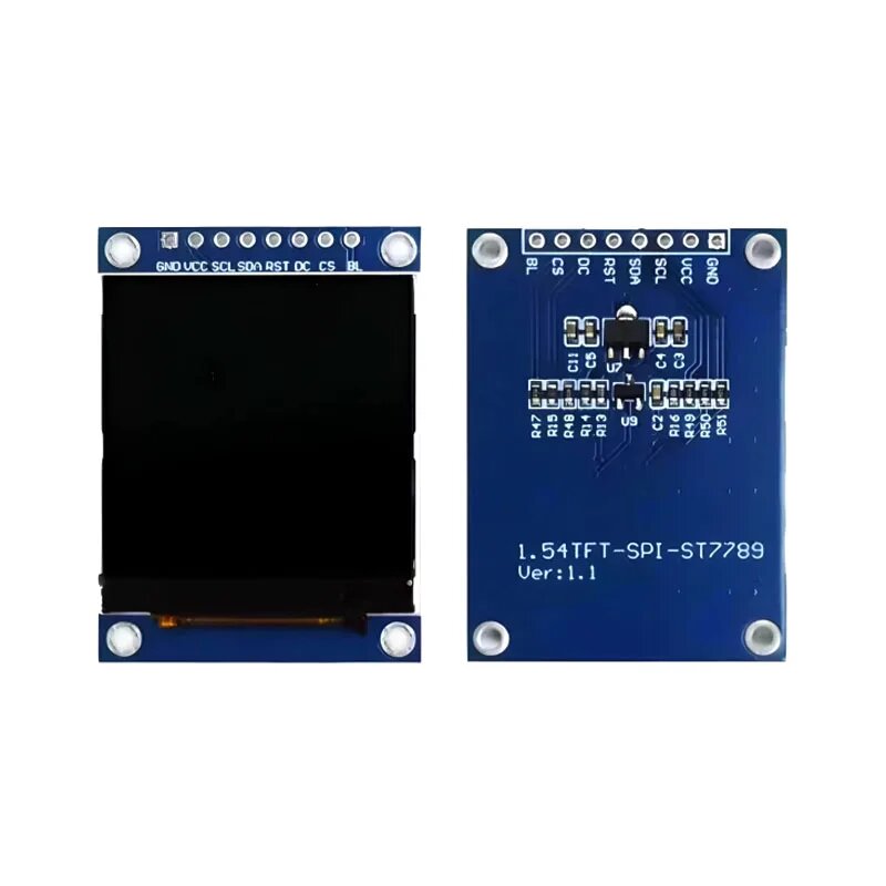 1.54" IPS TFT LCD ST7789 дисплей, 240x240, 8-pin Solder Pin