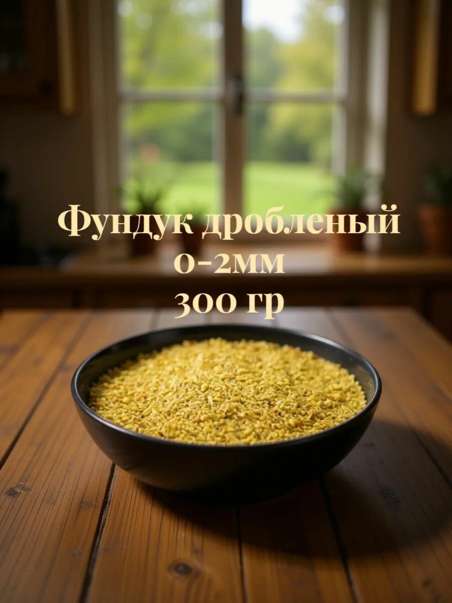 Фундук Montiy, жареный, дроблёный, 300г, без сахара, фракция 0-2 мм