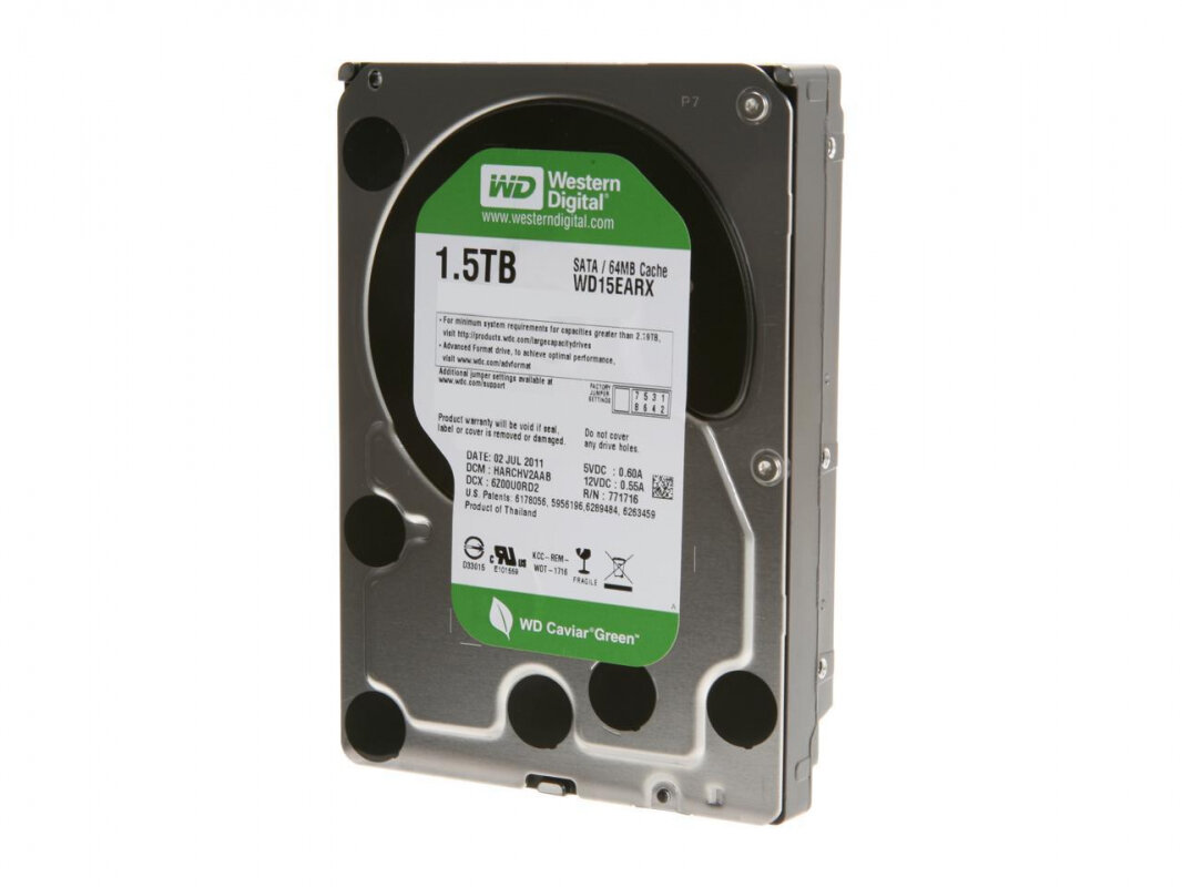 Жесткий диск Western Digital WD15EARX 1,5Tb SATAIII 3,5" HDD