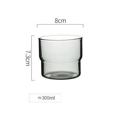 Цветные стеклянные стаканы 300/380 мл Белый, 1 Short Grey Glass