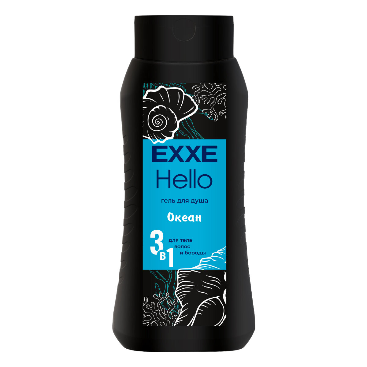 Гель для душа 3 в 1 "EXXE" Hello Океан, мужской, флакон 400 мл.