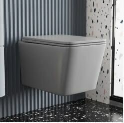 Унитаз подвесной Zandini Loretto Z19-25G безободковый серый Матовый(крышка дюропласт-микролифт)
