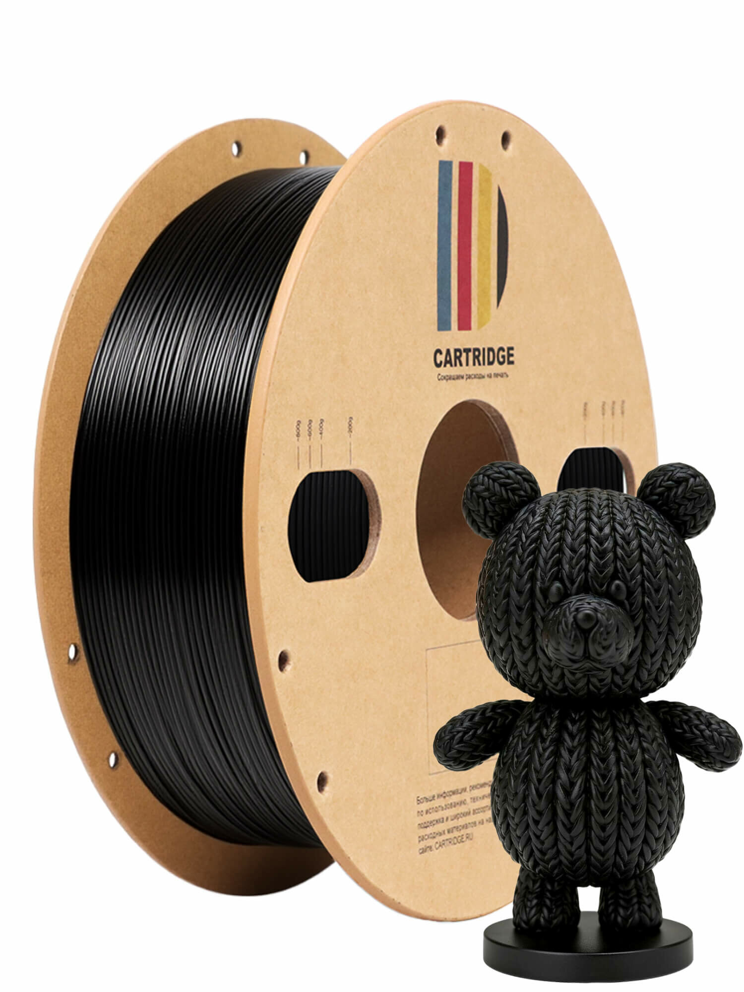 PETG пластик CartriDge 1.75мм 1кг черный для 3D-принтера