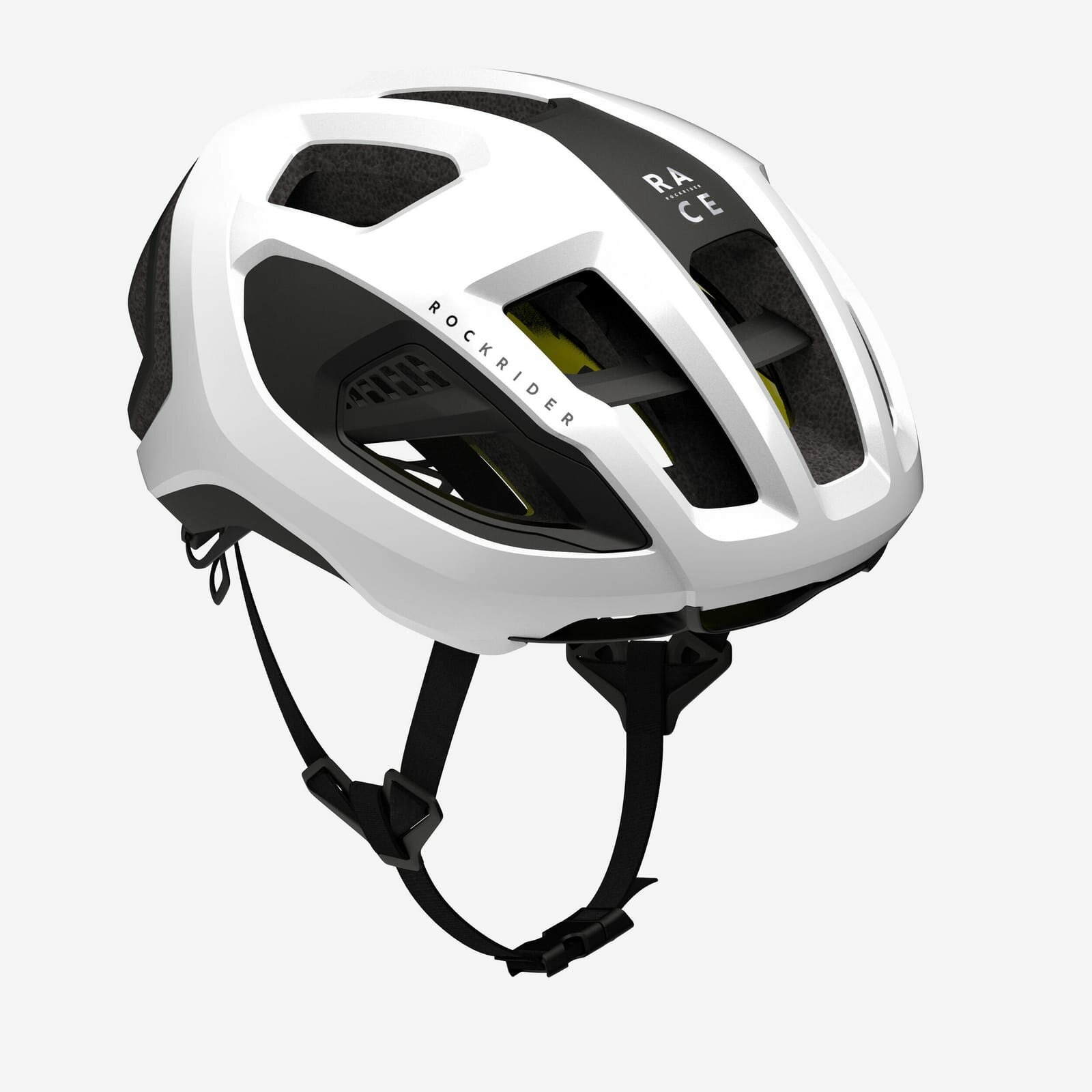 DECATHLON шлем защитный decathlon rockrider xc race mips, ультрабелый/черный, размер m