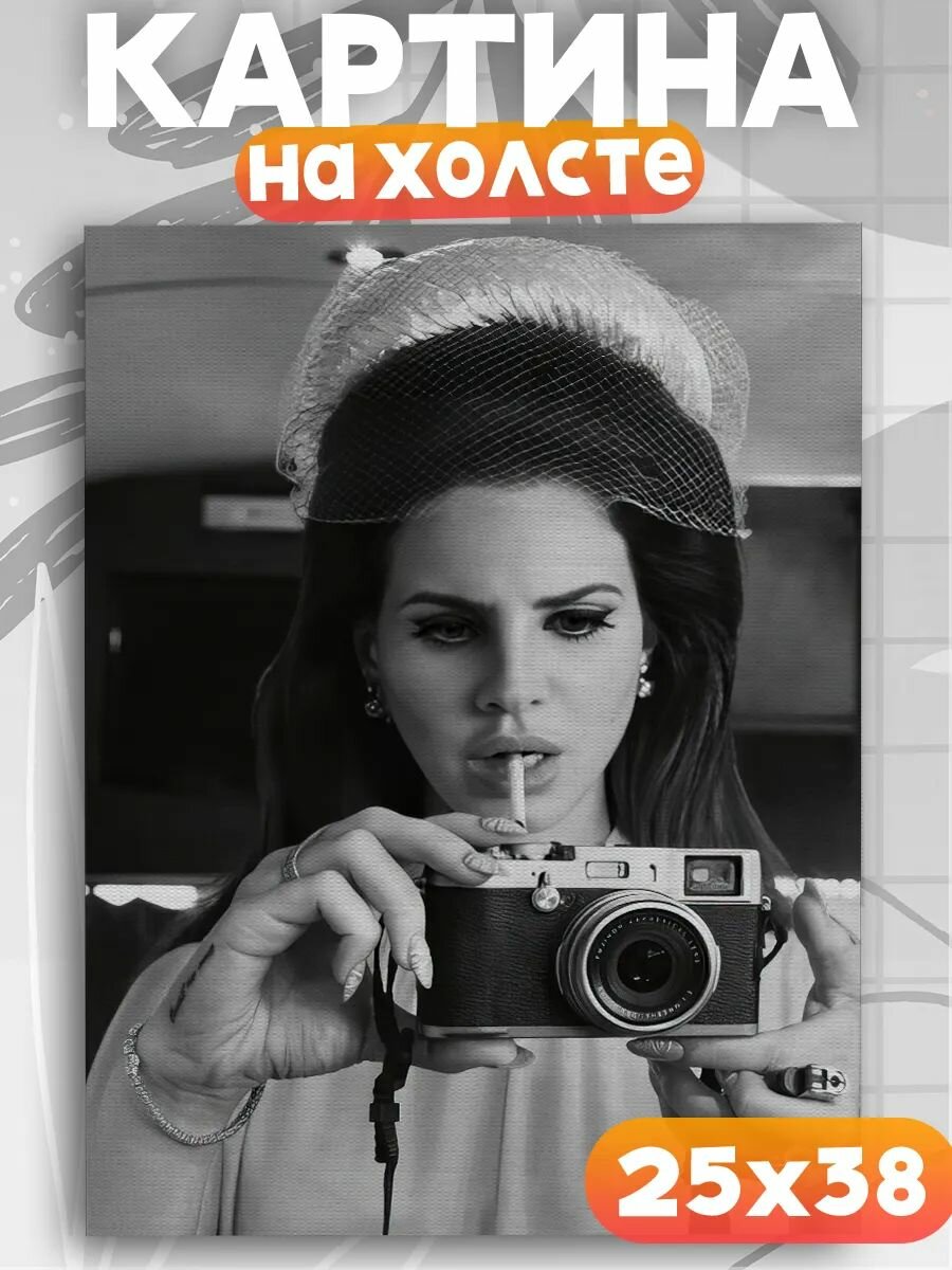 Картина на стену Лана Дель Рей, на подрамнике, 1шт, 38х25 размер.