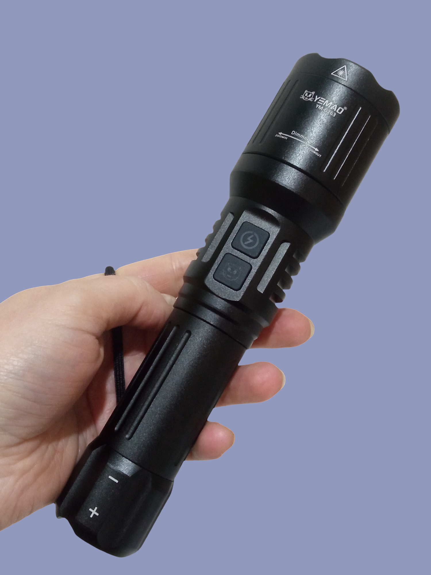 Фонарь ручной яркий многофункциональный + лазер RED/GREEN YM-G263 (черный)