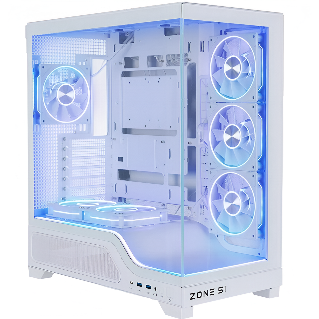 Корпус Midi-Tower ZONE 51 PHANTOM White, ARGB, E-ATX, белый (Z51CASPHNWH)