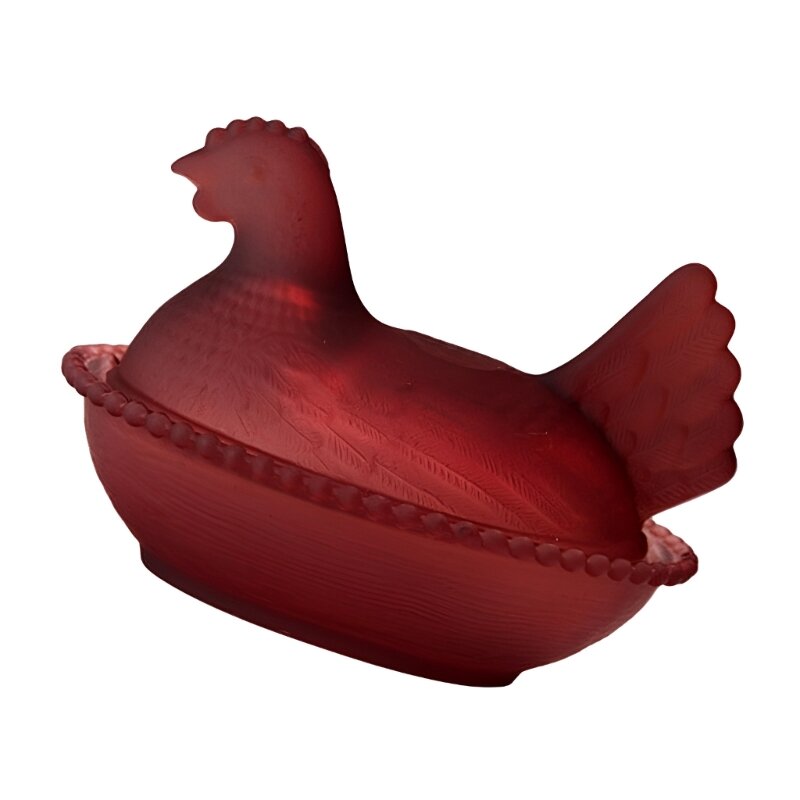Glass Crystal Hen-Shape Candy Dishes Creative Chicken Fruit Bowl with Lid Table Decoration Dessert Plate Home Decors