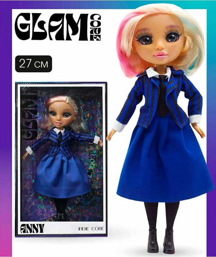 Кукла Glam Core Энни Indie Core в школьной форме 27см Funky Toys GC2511