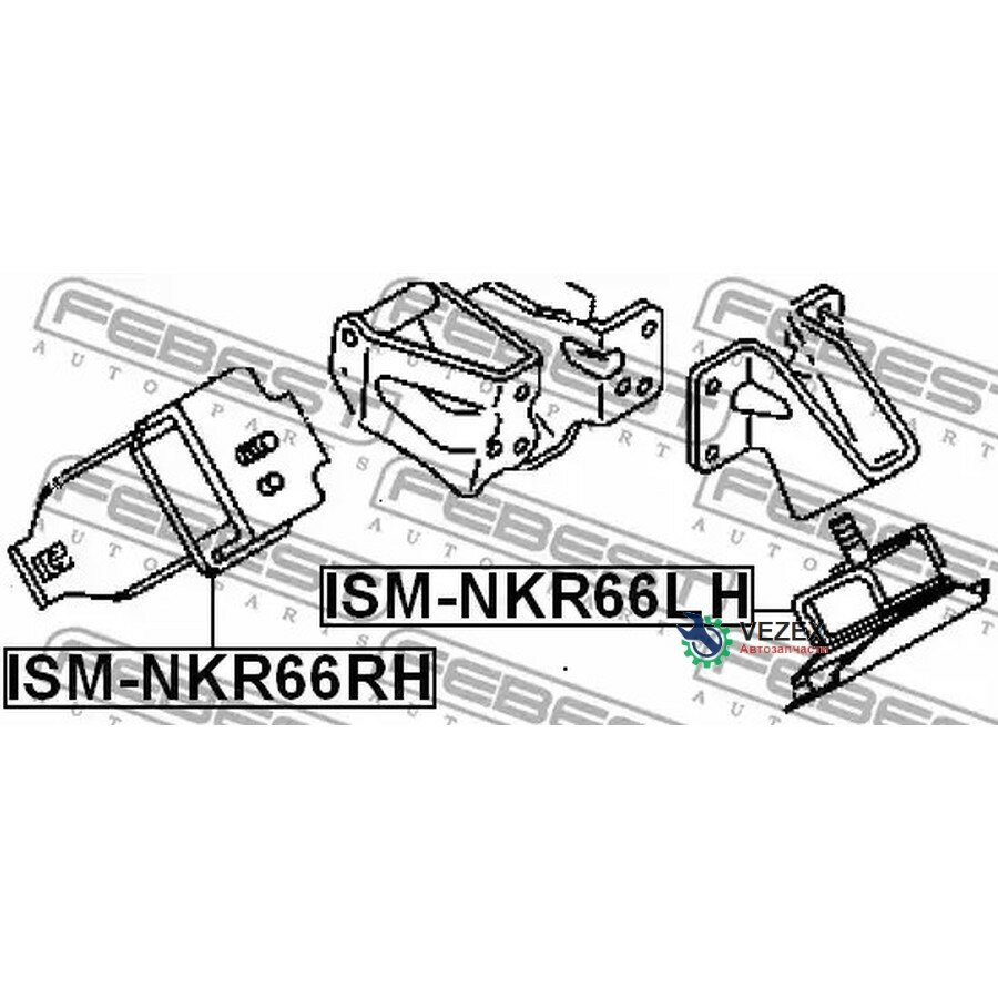FEBEST ISMNKR66LH подушка двигателя левая!\ Isuzu Elf 81>