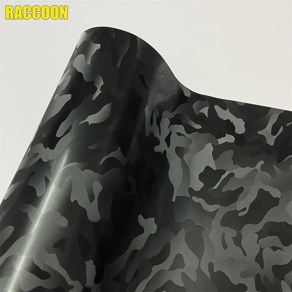 Виниловая пленка 10x152 см, карбон, камуфляж Ghost Black