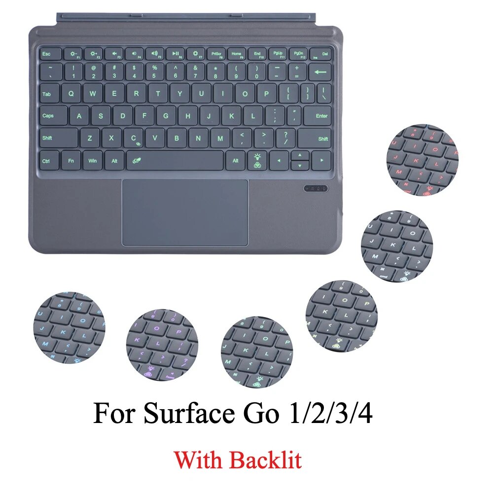 Беспроводная клавиатура с подсветкой для Surface Go 1/2/3/4, Russian keyboard