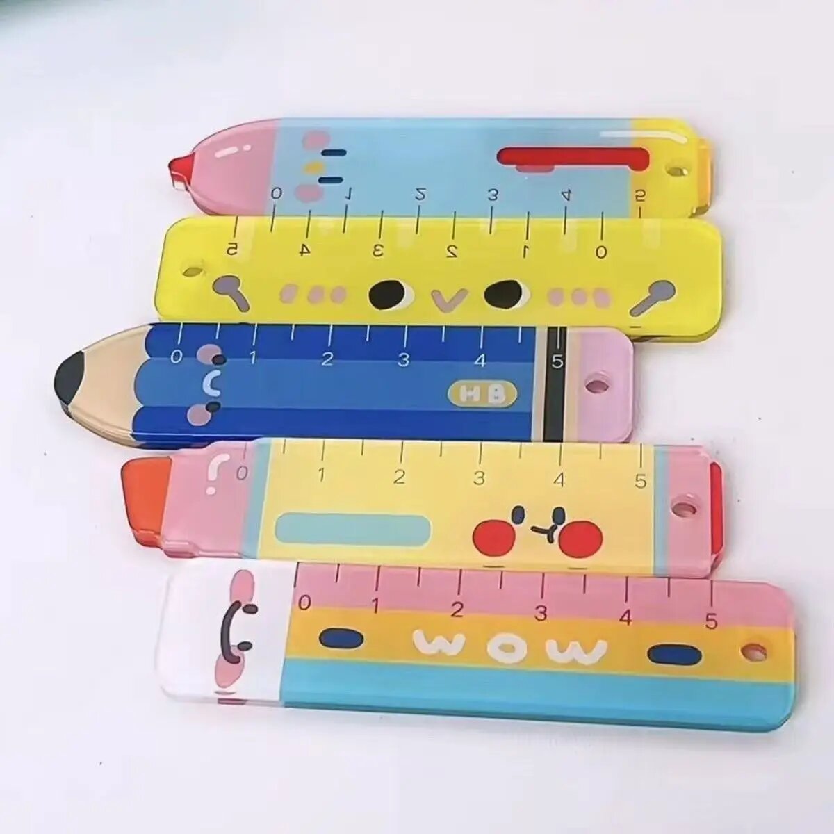 Набор из 5 пластиковых линеек-игрушек 5 см, Цвет: 1-5Pcs
