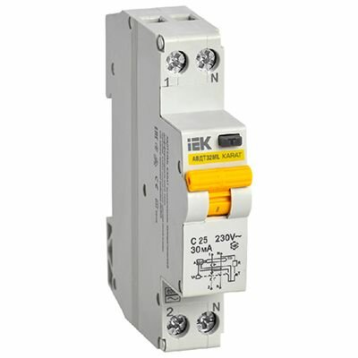 Дифавтомат 2Р 25А C 30мА 6кА АВДТ32МL 1мод IEK