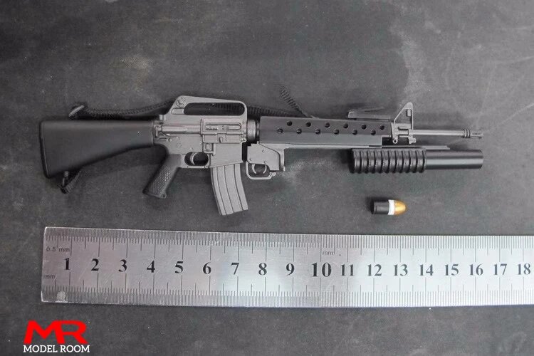 Пластиковые модели оружия 1/6 масштаба для фигурок Серый, M16A1 M203