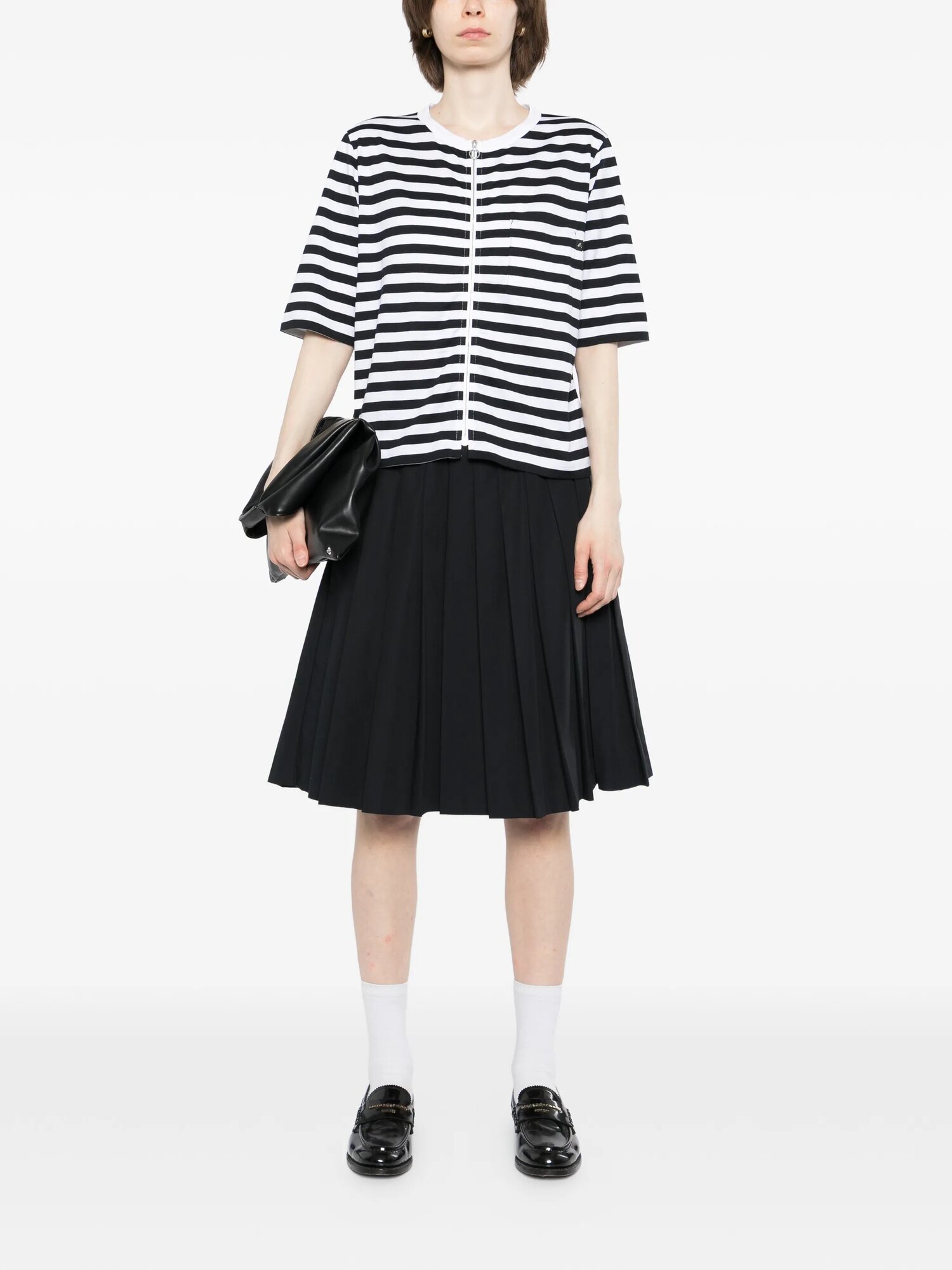 Футболка agnes b. Striped zip-up T-shirt, размер 44 — фото 1