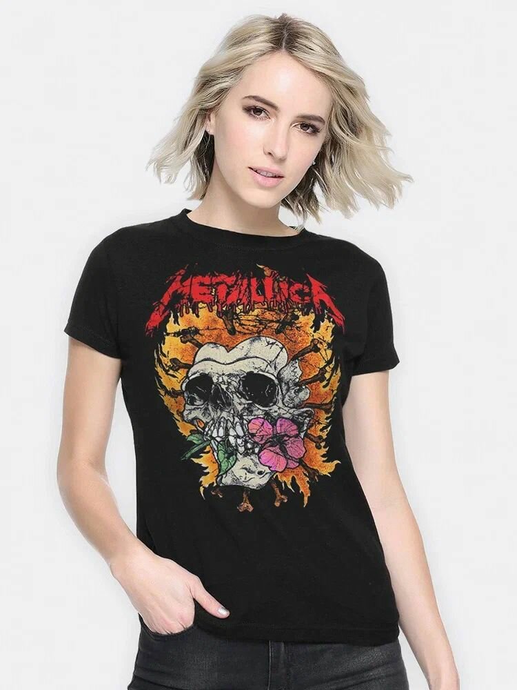 Футболка Metallica / Металлика / Женская черная 3XL
