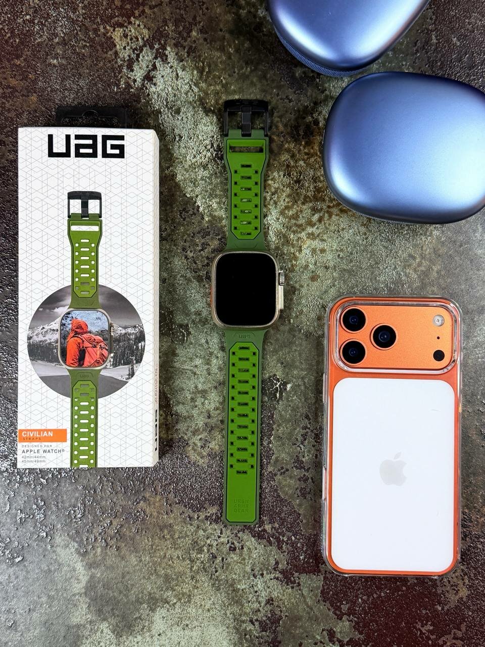 Ремешок силиконовый UAG для часов Apple Watch Ultra 42/ 44/ 45/ 49mm / Зеленый