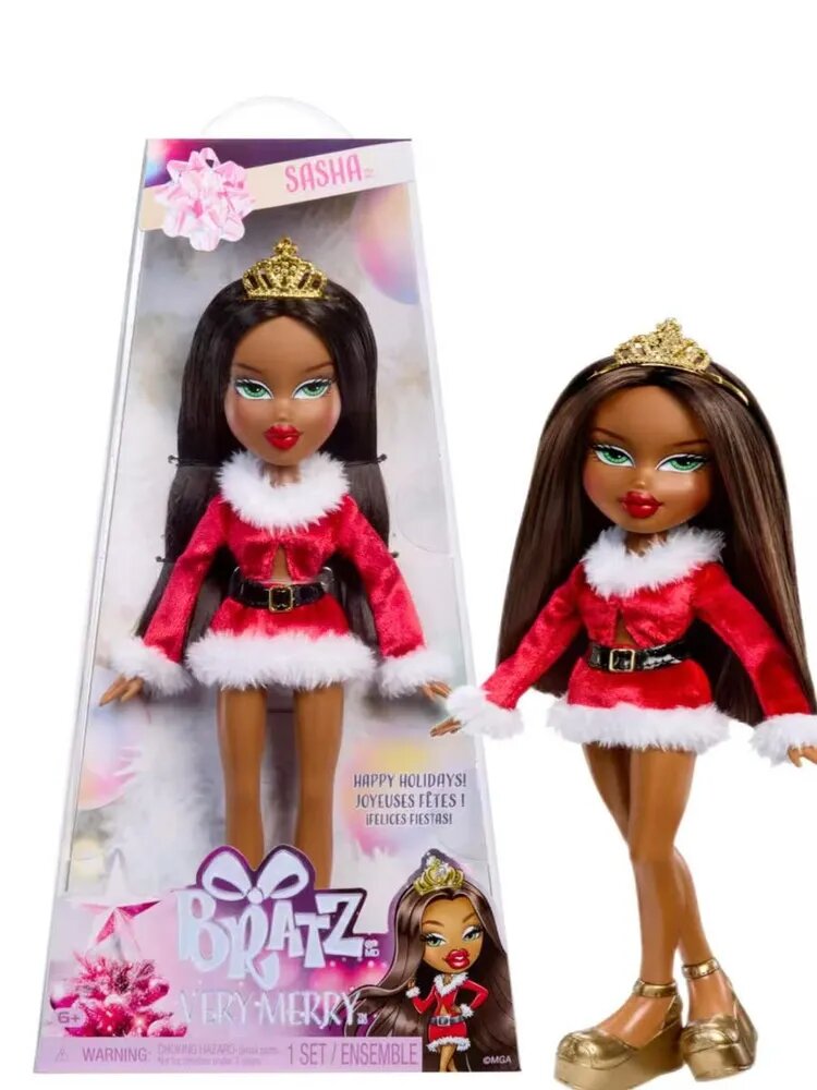 Кукла Bratz Саша Веселых Праздников (Very Merry Sasha), лимитированный праздничный набор, модный образ с аксессуарами