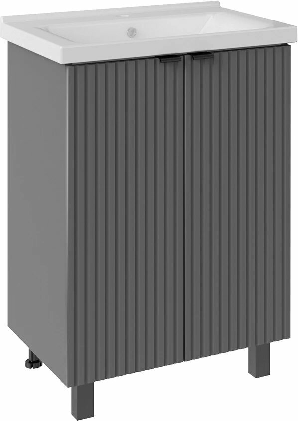 Тумба под раковину ASB-Mebel Дора 9967 57,5 см, напольная, серый матовый