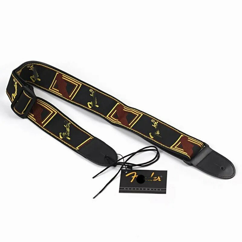 Ремень для гитары Fender Monogrammed Strap Black/Yellow/Brown