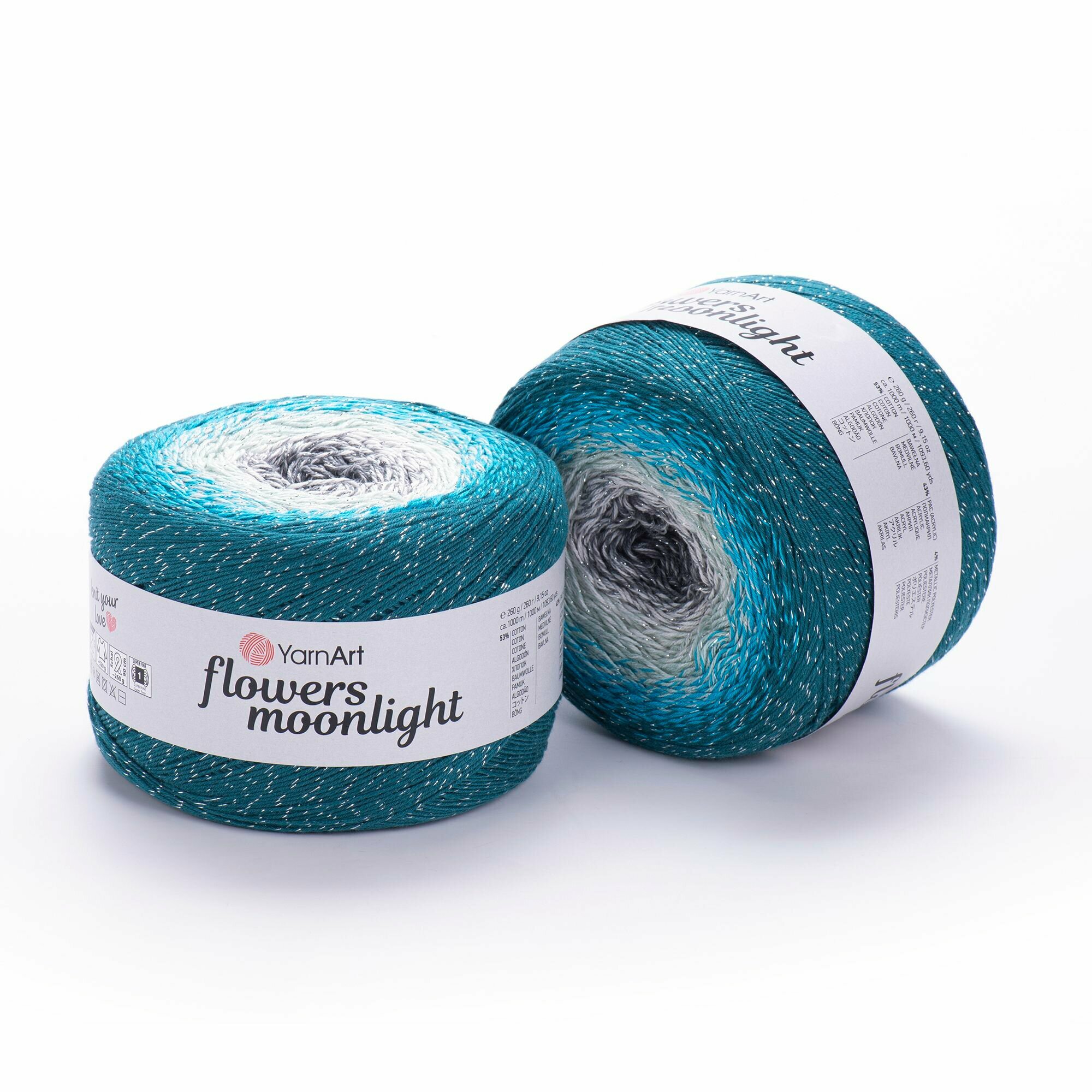 Пряжа YarnArt Flowers Moonlight цвет 3289 (260г/1000м, упаковка 2 мотка)