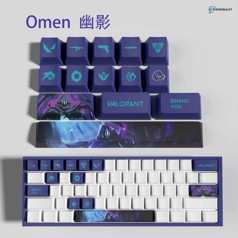 Комплект кейкапов для темы Valorant / PBT Keycaps 14 Клавиш / Кейкапы для механической клавиатуры