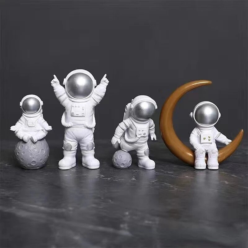 MOONBIFFY статуэтка космонавта из смолы 4 шт. P4SL
