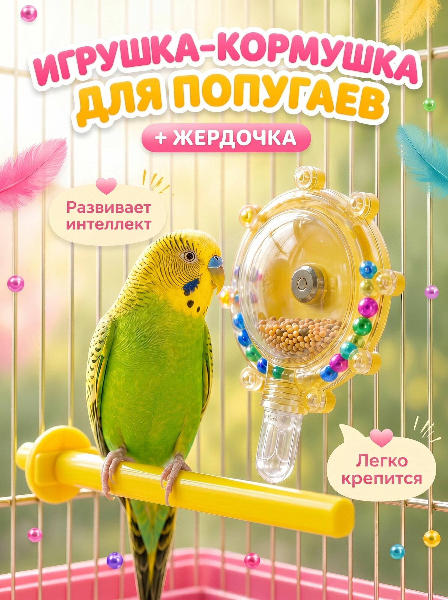 Игрушка для птиц с жердочкой
