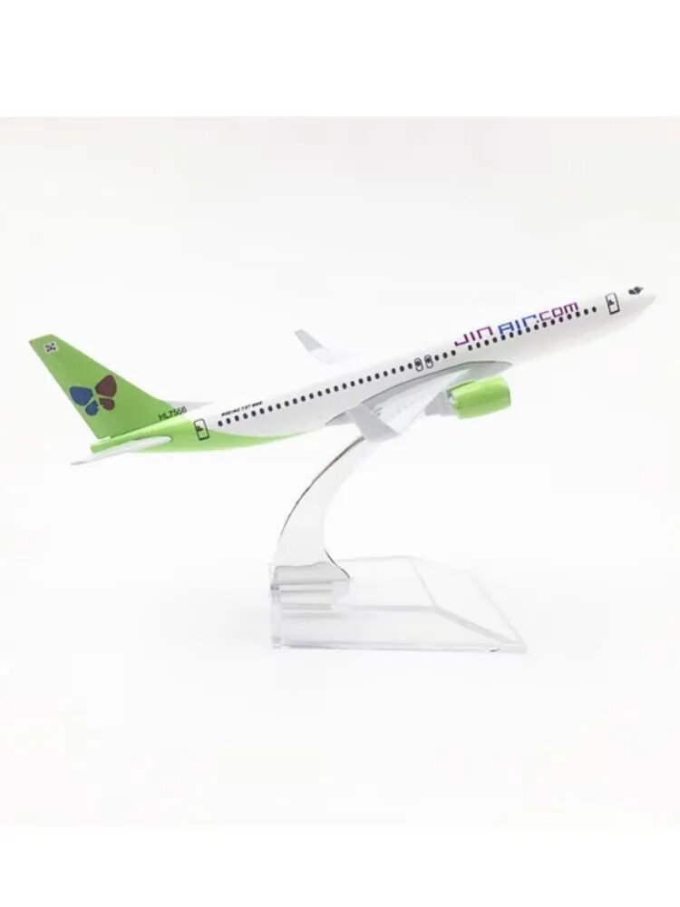 16 см модель самолета Boeing 737 Korea Jin Air, металл+пластик, для авиационных энтузиастов