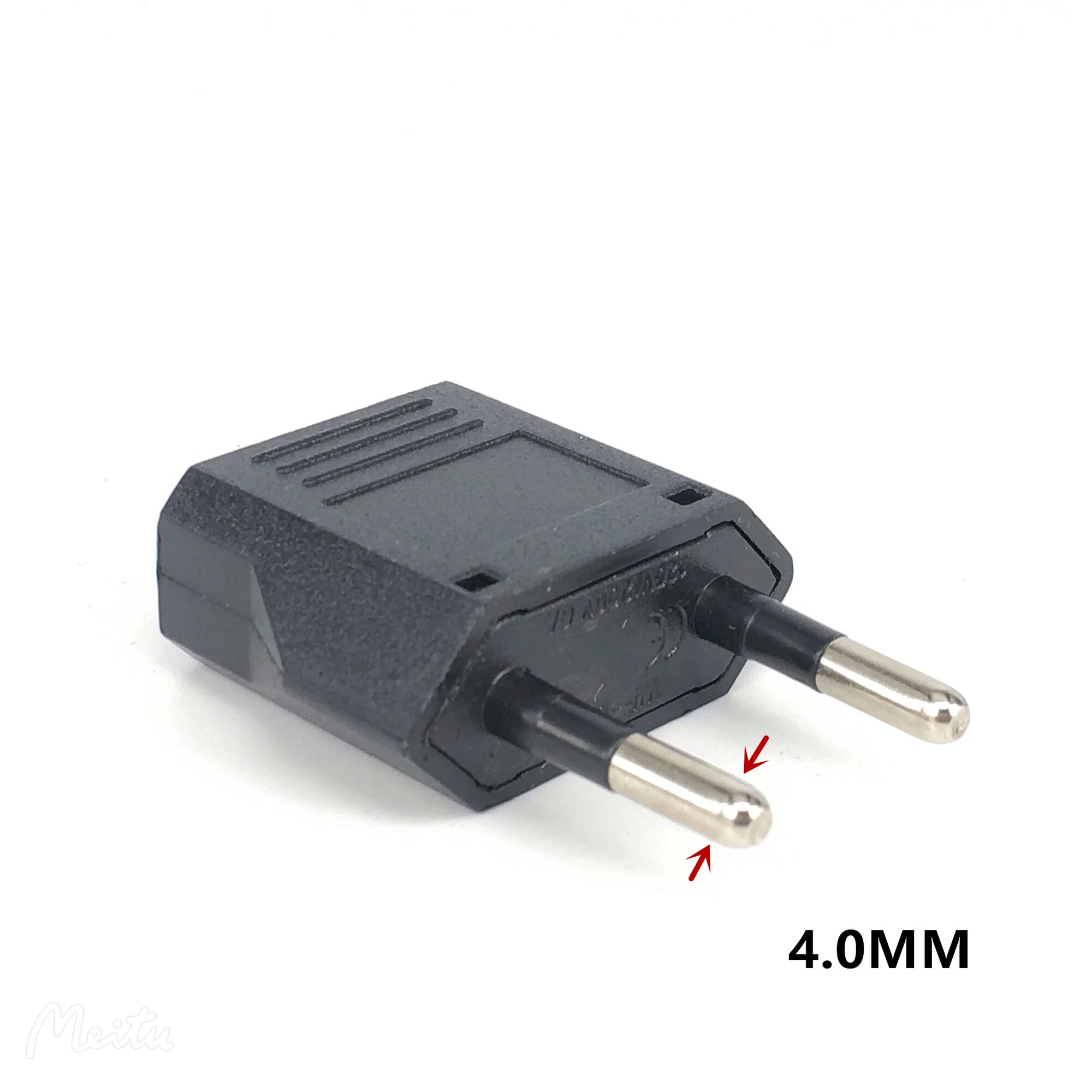 Европейский адаптер вилки, 4.0mm black, 5pcs