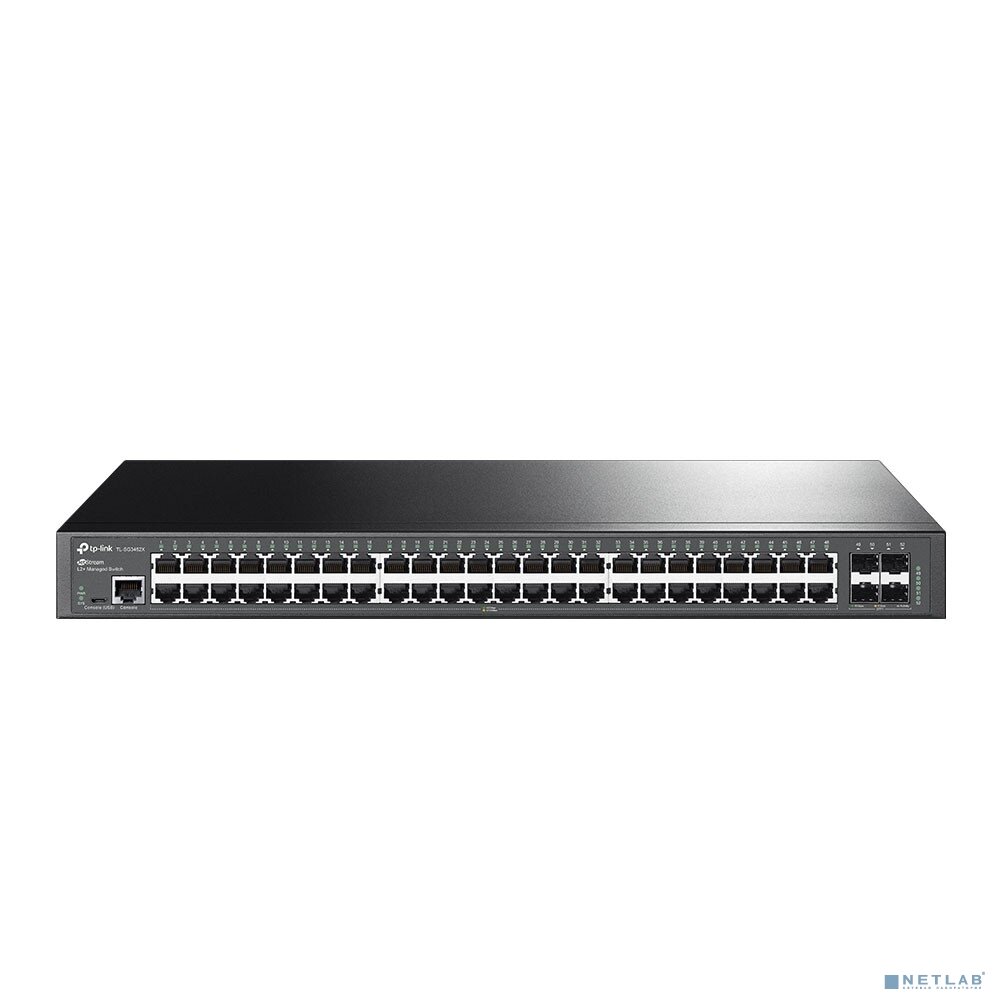 TP-Link SG3452X Управляемый коммутатор JetStream уровня 2+ с 48 гигабитными портами RJ45 и 4 портами SFP+