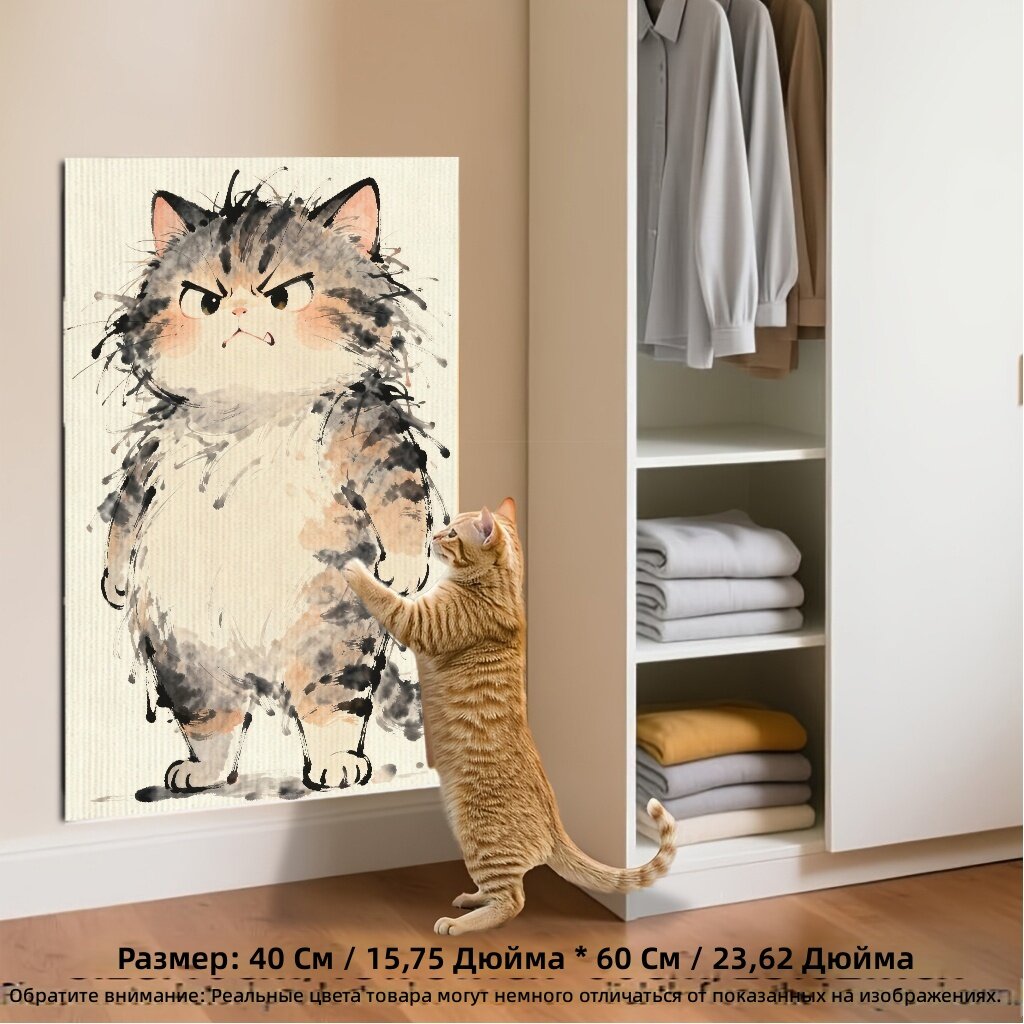Самоклеящаяся настенная когтеточка для кошек 40×60 см