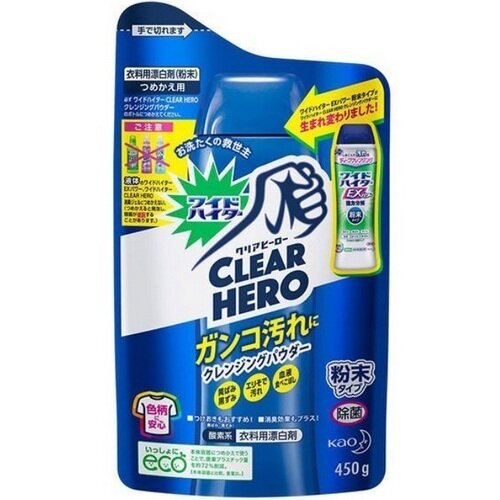Kao Порошковый кислородный пятновыводитель Wide haiter Powder Type сменный блок, 450гр