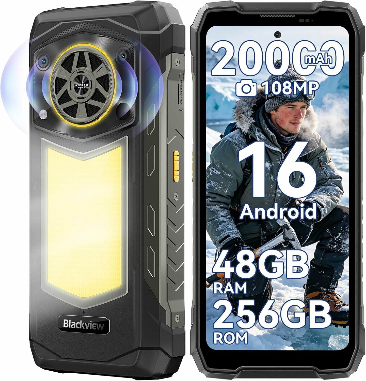 Blackview Rock 5, Android 16, 48 (12+36) ГБ, 256 ГБ, 6,78" FHD, 20 000 мАч