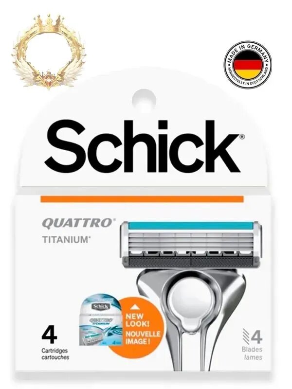 SCHICK Quattro Titanium сменные кассеты 4 шт. Германия
