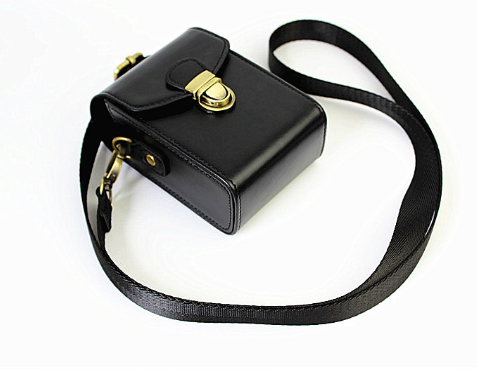 Сумка-кожух из импортной кожи MyPads TS-M175 для фотоаппарата Canon Digital IXUS 850/900 Ti/960/980 черного цвета