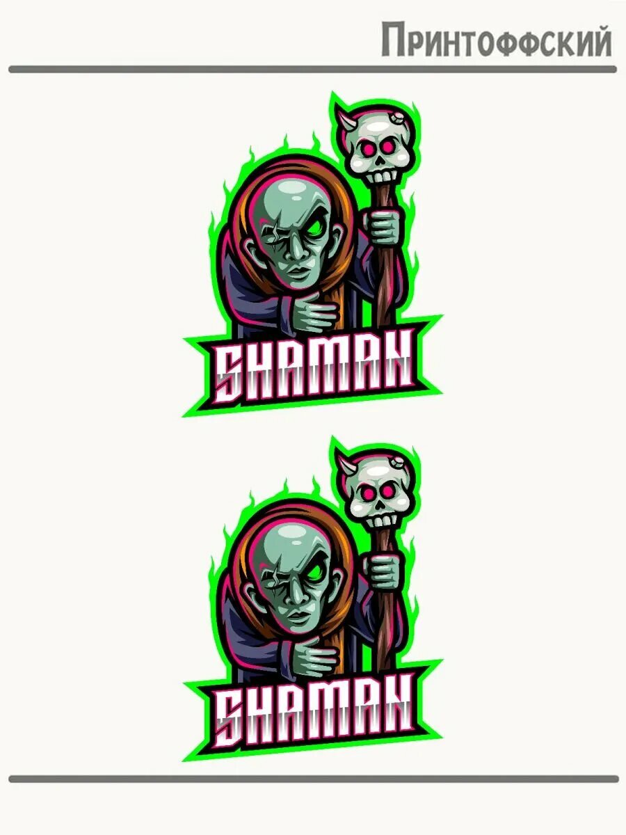 2-е (Две) Термонаклейки шаман shaman