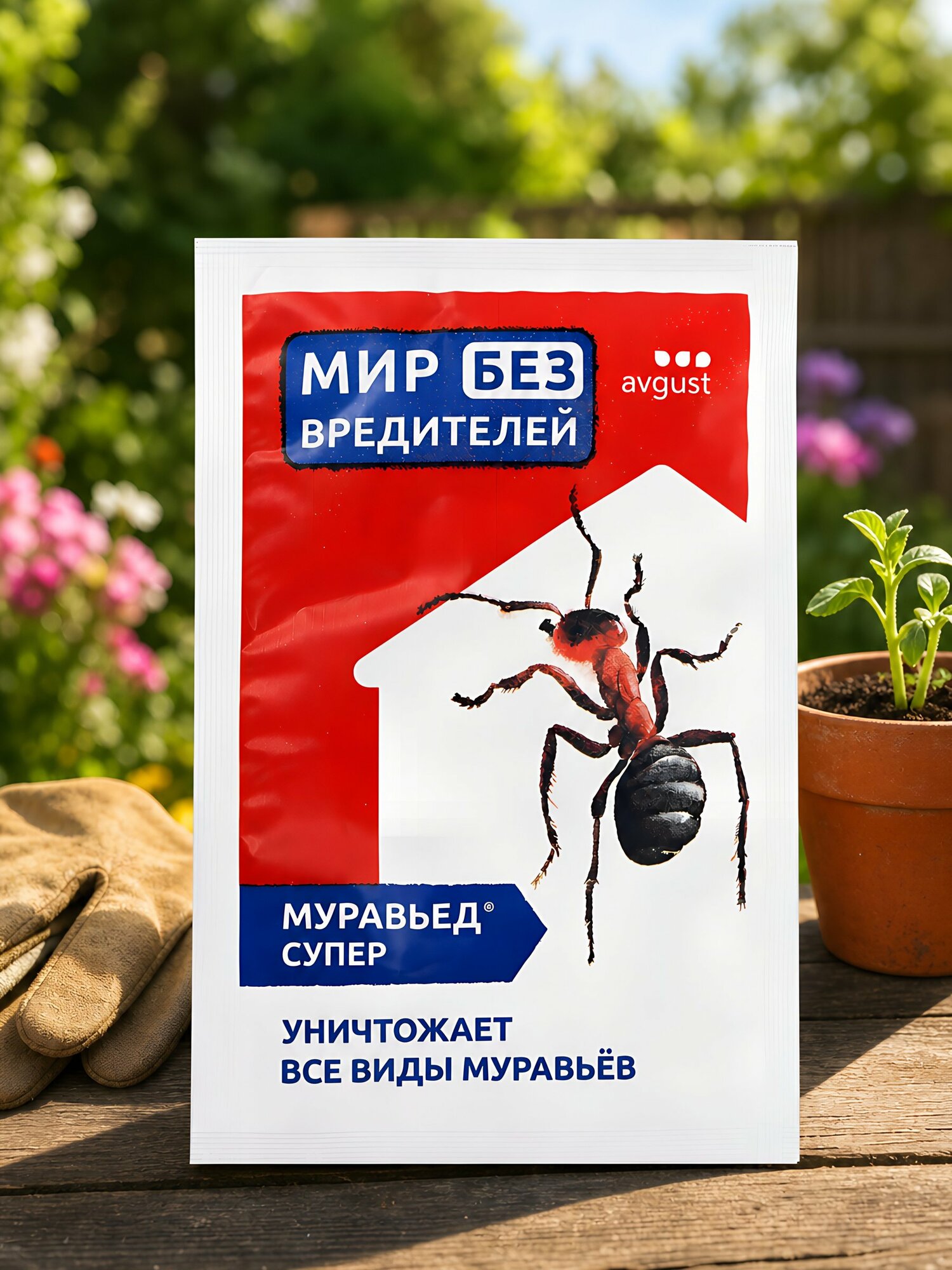 Инсектицид Муравьед Супер от муравьев, гранулы 50 г, Avgust. Эффективное средство от вредителей для сада и огорода.