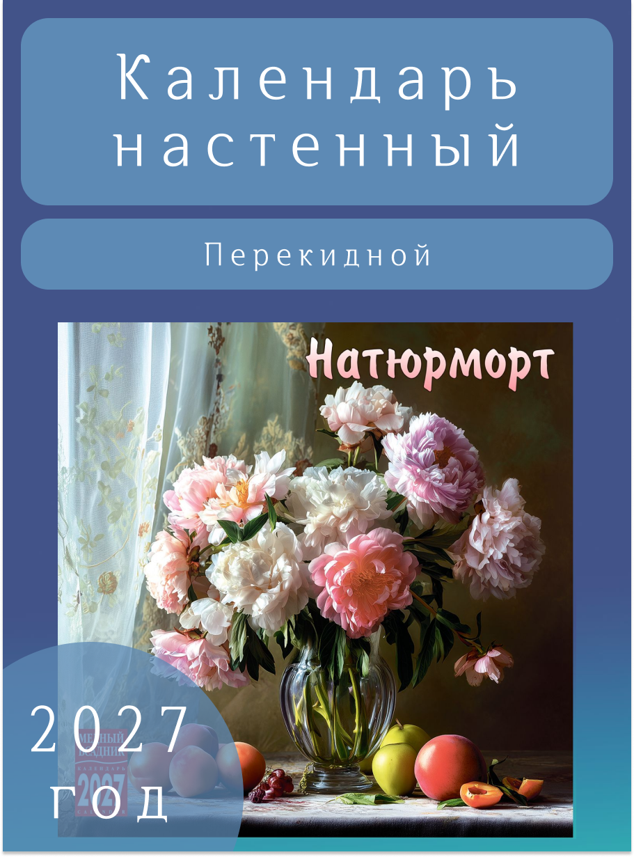 Календарь на скрепке на 2027 год Натюрморт настенный, перекидной