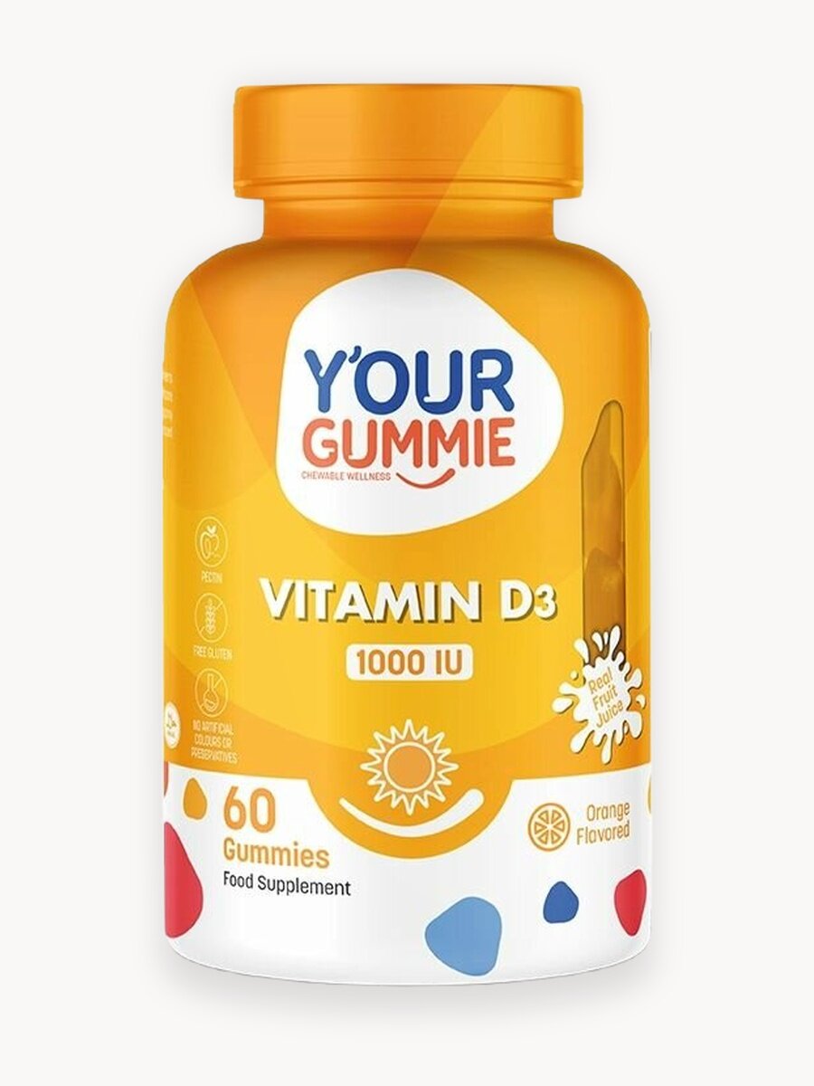 Vitamin D3. Витамин Д3 1000 IU, для детей и взрослых, 60 мармеладок. Турция