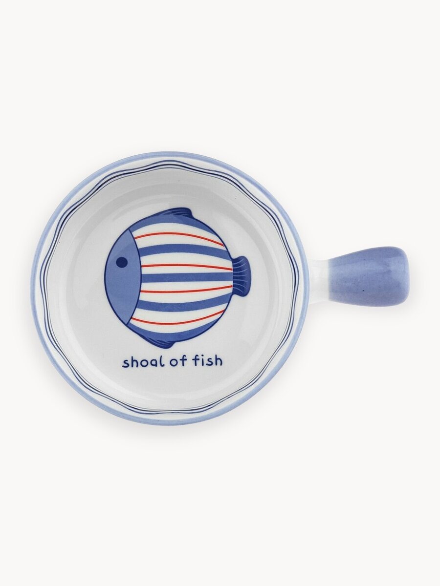 Сервировочный салатник Домашняя мода Синий полосатик