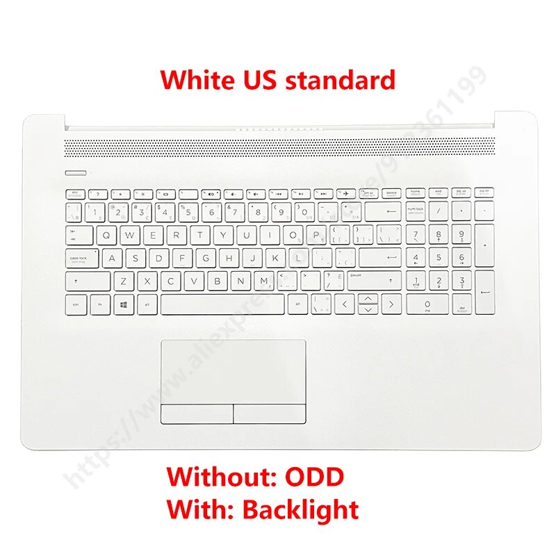 Клавиатура PVECOY для HP 17-BY 17-CA 17G-CR 17Q-CS TPN-I133 с подсветкой Белый, White