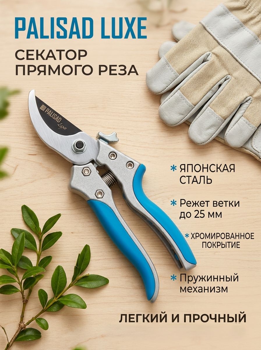 Секатор прямого реза Palisad LUXE 60482