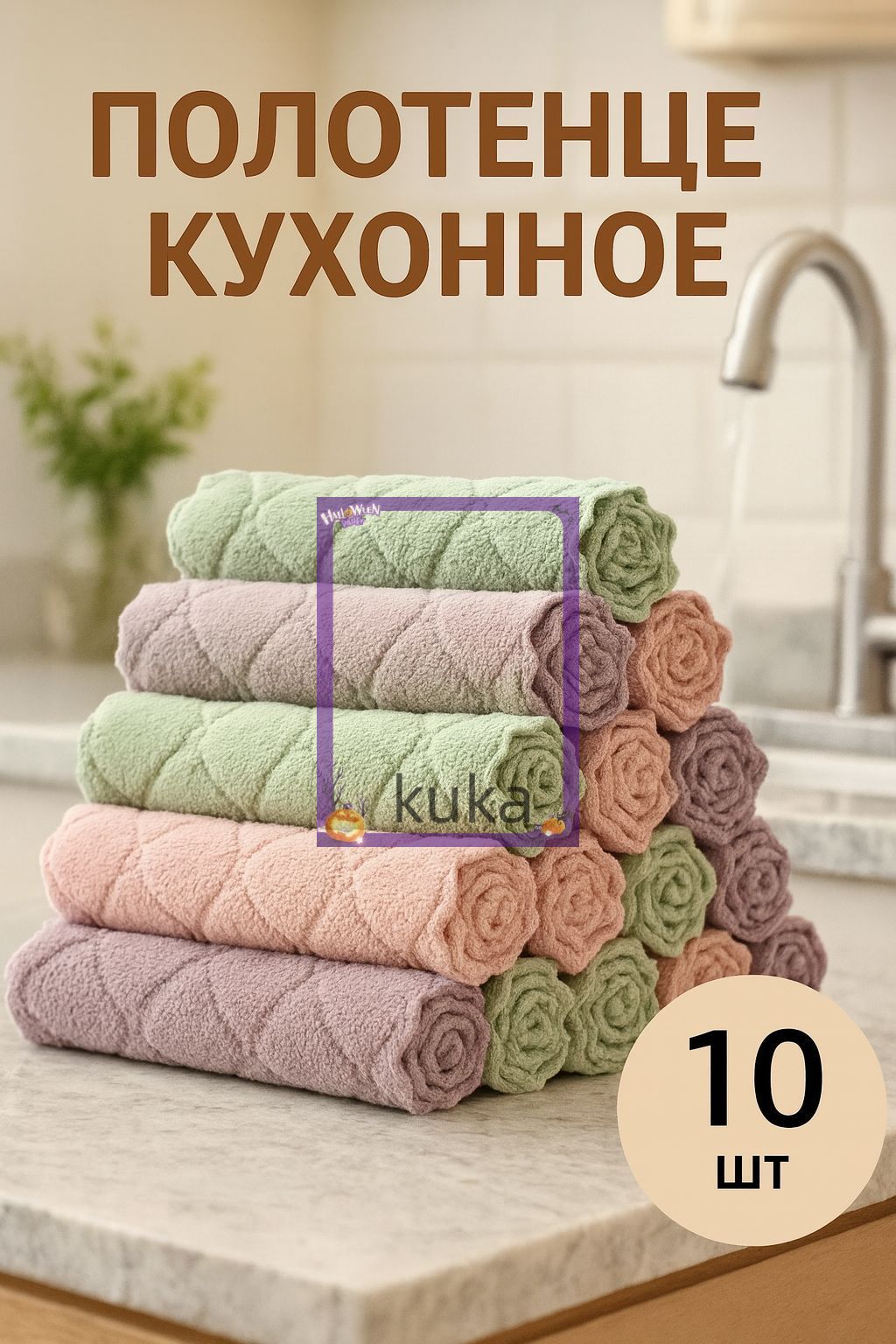 Полотенце кухонное, 15x26, 10шт