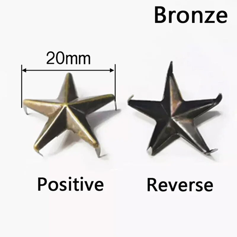 Медные заклепки для одежды 7 мм, 10 мм, 15 мм, 20 мм Bronze 20mm-10Pcs