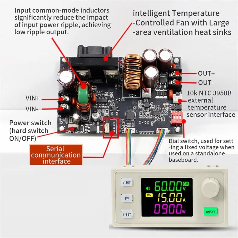 Понижающий Модуль Поддержания Постоянного Напряжения 15A/900W