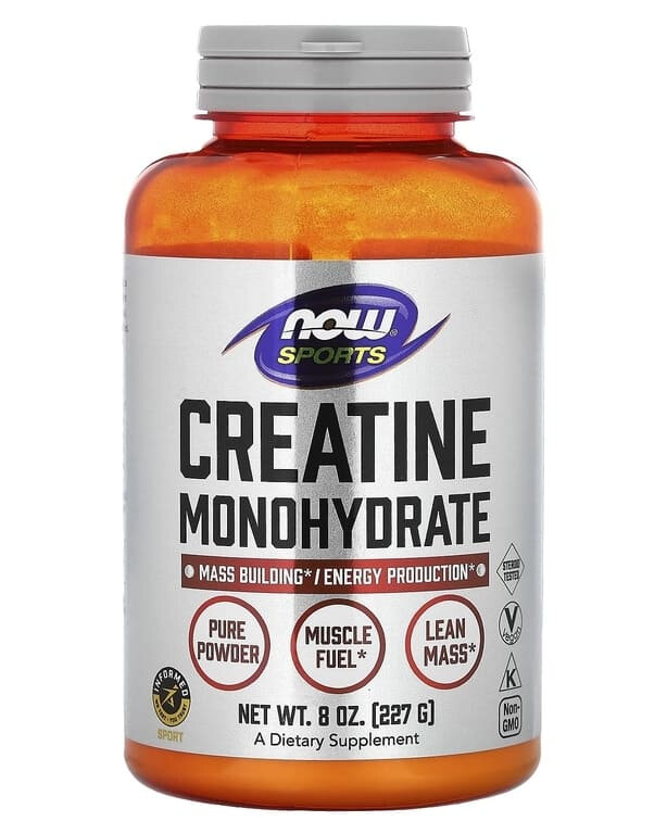 NOW Foods Creatine Monohydrate Powder, Микронизированный моногидрат креатина 227 гр
