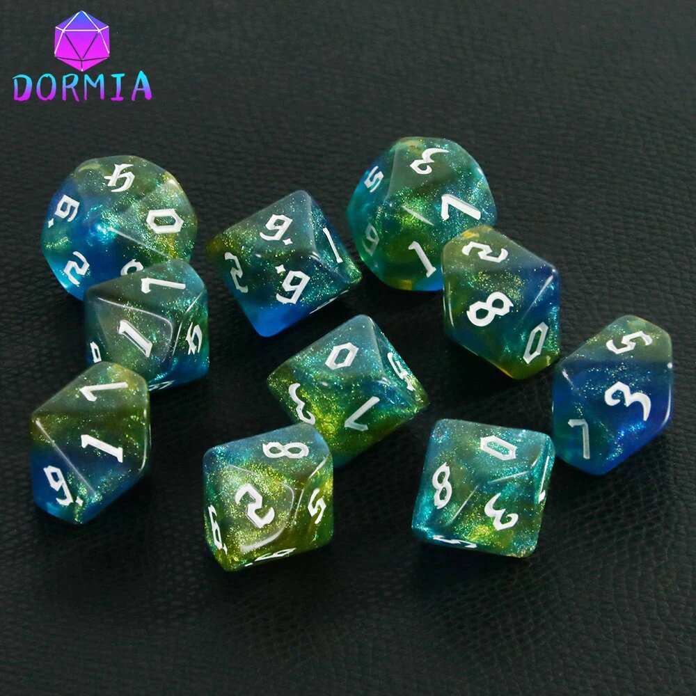 Dormia кубики D10 для настольных игр Изумрудный, 02